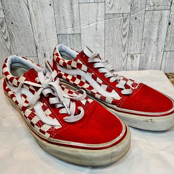 Vans | Shoes | Vans Old Skool Redwhite Checkered 85m0w Unisex Lace Up ...